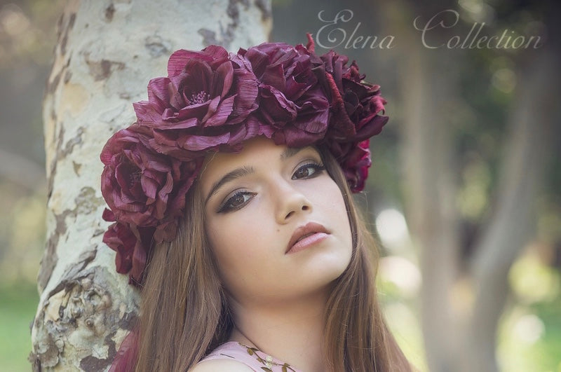 Head Piece- Flower crown - Edith – Elena Collection