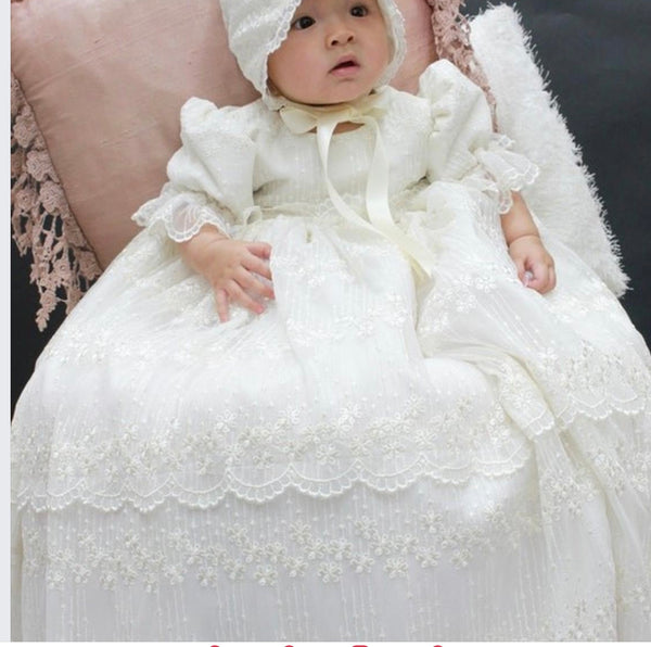 White Christening Gown - Emily – Elena Collection
