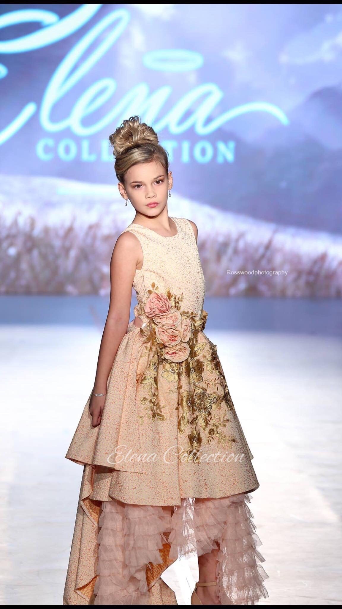 Girls Luxury Couture Dress - Jaycee – Elena Collection